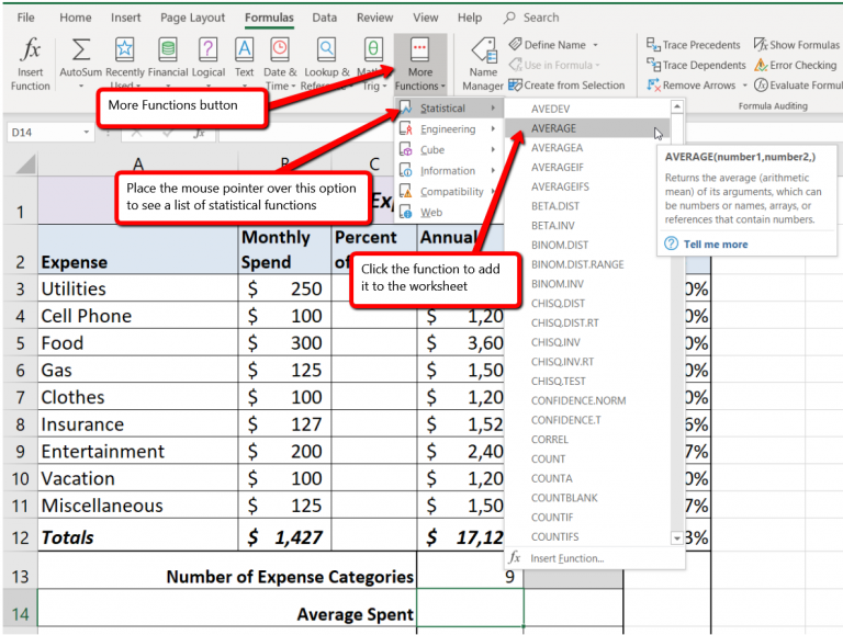 22 Introductory Statistical Functions Beginning To Intermediate Excel